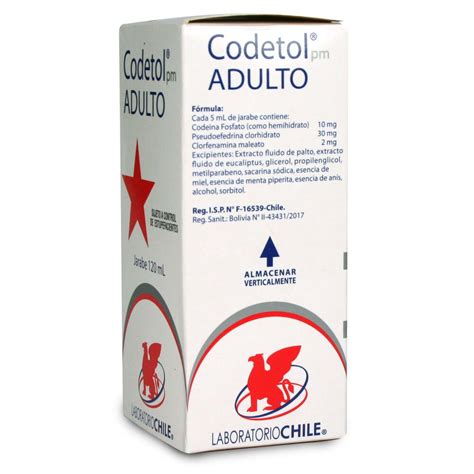 Codetol Pm Codeina 10 Mg 5ml Jarabe 120 Ml