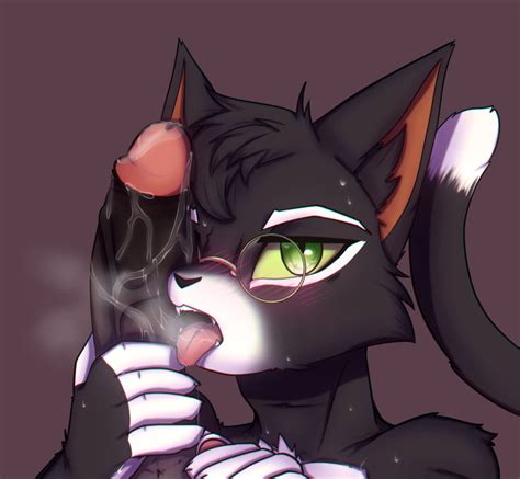 Rule 34 Anthro Black Body Black Fur Blush Bodily Fluids Domestic Cat