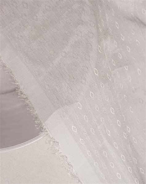 White Geometric Vfy Fabric