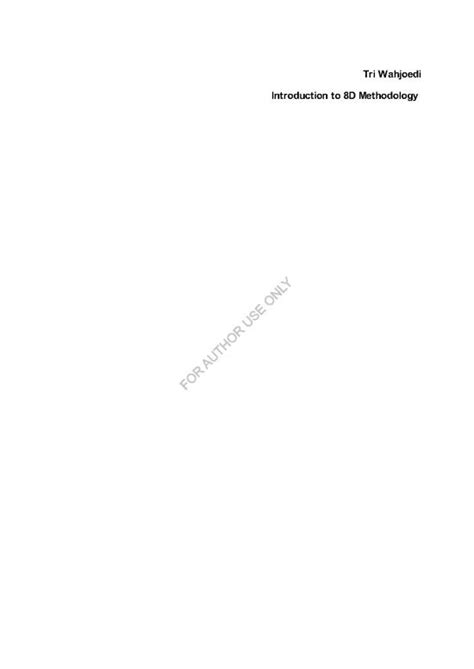 Buku Introduction To 8d Methodology