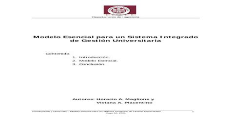 Modelo Esencial Para Un Sistema Integrado De Gestión · Modelo De