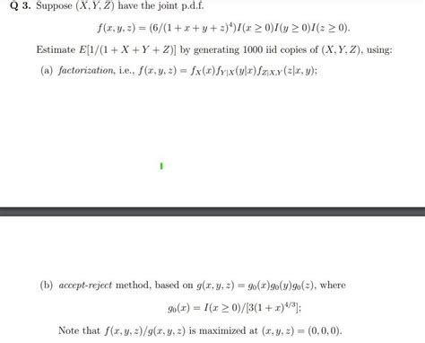 solved q 3 suppose x y z have the joint p d f