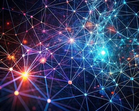 視覺化互連節點和線路的數據流複雜網絡 Premium Ai Generated Image