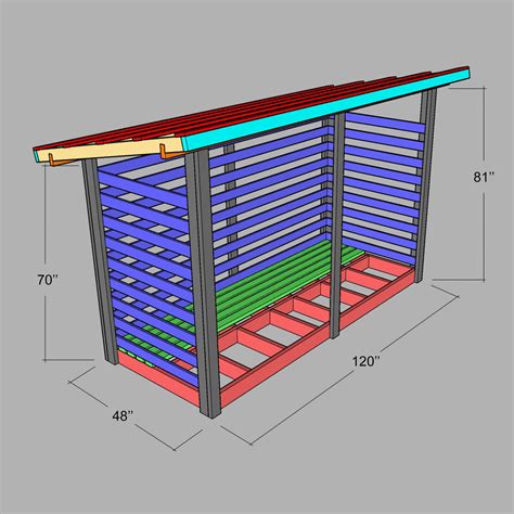 4x10 Firewood Shed Plans Build Firewood Storage Garden Diy Firewood