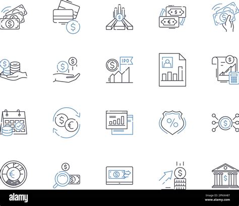 Investment Cell Line Icons Collection Portfolio Diversification Returns Stocks Bonds