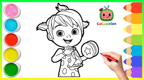Coloring Fun Cocomelon Yoyo Easy Drawing Cocomelon Coloring Art For