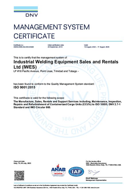 Dnv Certifications Iwes Ltd