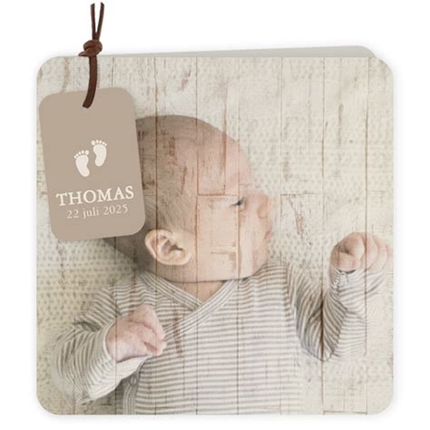 Foto Op Hout Thomas Geboortekaartjes Nl
