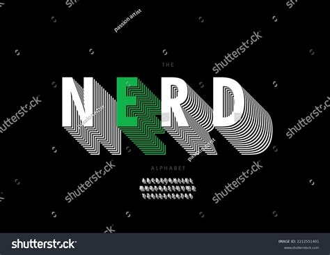 Vector Stylized Nerd Alphabet Font Stock Vector Royalty Free