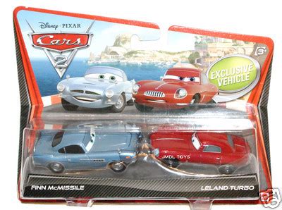 Disney Pixar Cars 2 Leland Turbo And Finn Mcmissile Spy 2 Pack Die Cast