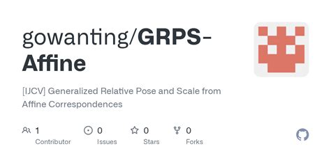 Github Gowantinggrps Affine Ijcv Generalized Relative Pose And