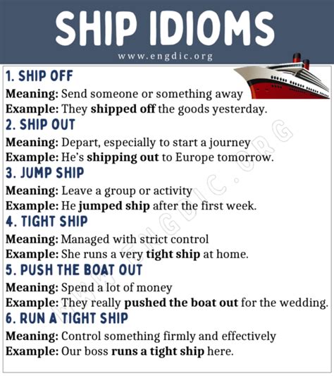 Ship Idioms With Meaning And Examples Engdic