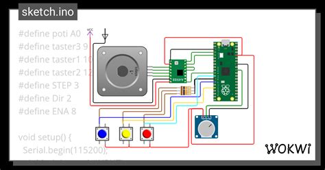 Stepper Mit Taster Nicht Blockierend Wokwi ESP32 STM32 Arduino