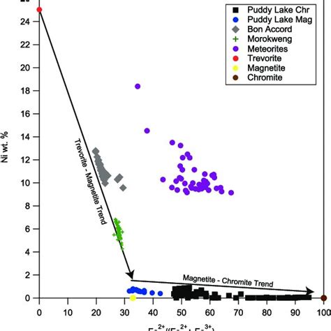 A Binary Plot Showing Fe Versus Ni Concentration Demonstrating The Download Scientific Diagram