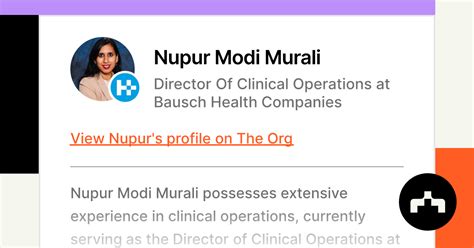 Nupur Modi Murali Director Of Clinical Operations At Bausch Health
