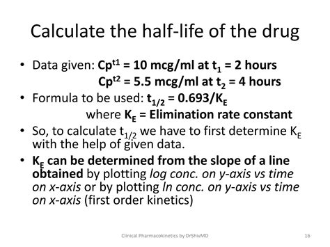 Calculate And Interpret Pharmacokinetic Parameters Of A Given Drug Pptx