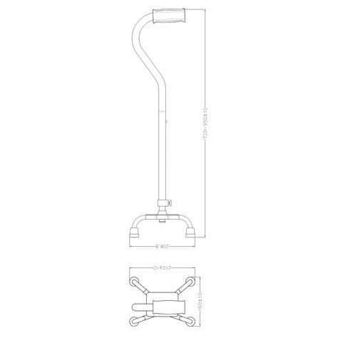 Quad Stick Offset Small Silver Bemed