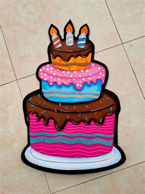 Pastel De Cumpleaños En Fomy Moldes De Pasteles Para Imprimir Pastel