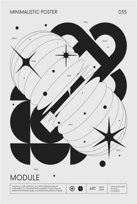 Minimalistic Poster Abstract Art Black And White Modern
