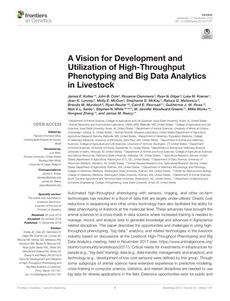 Pdf A Vision For Development And Utilization Of High Throughput