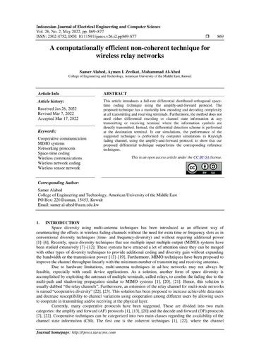 A Computationally Efficient Non Coherent Technique For Wireless Relay