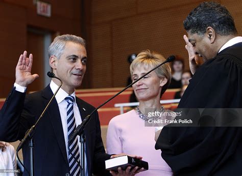 Mayor Elect Rahm Emanuel Takes The Oath Of Office Delivered By Judge