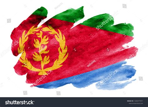 Eritrea Flag Depicted Liquid Watercolor Style Stock Illustration 1346977571 Shutterstock