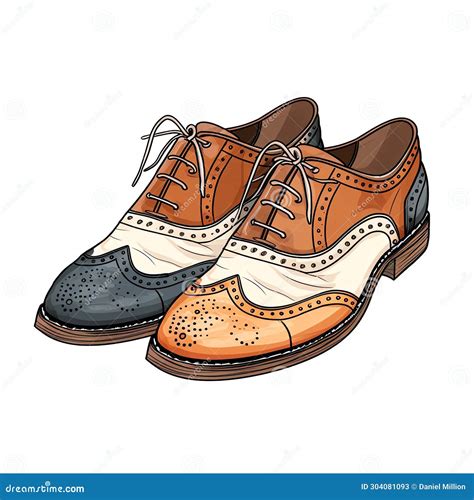 Beautiful Retro Saddle Shoes Clipart Illustration