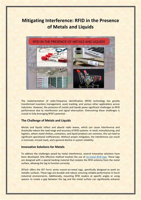 Ppt Mitigating Interference Rfid In The Presence Of Metals And