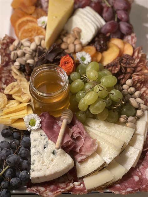 Delicious Charcuterie Board With Assorted Cheeses