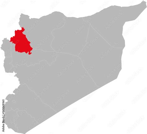 Idlib Highlighted On Syria Map Light Gray Background Perfect For