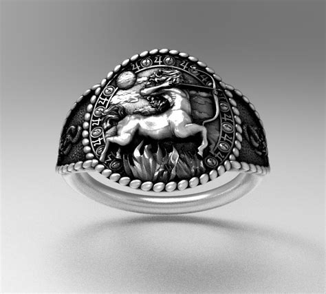 Sagittarius Zodiac Ring 925 Sterling Silver A Detailed And Stylish