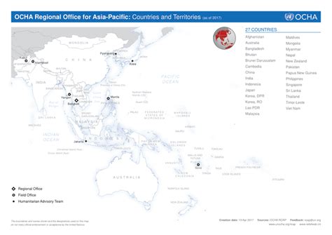 Asia Pacific Regional Reference Map Ocha Regional Office For Asia Pacific Countries And