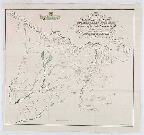 Map Of The Head Waters Of The Rivers Susquehanna And Delaware Old