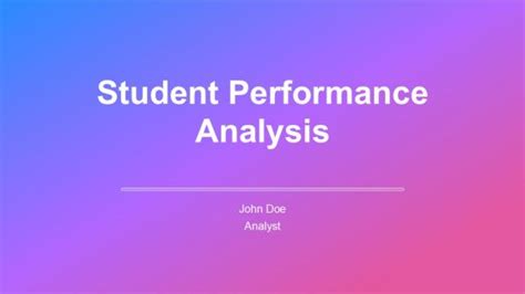 Student Performance Analysis Ppt Outline At