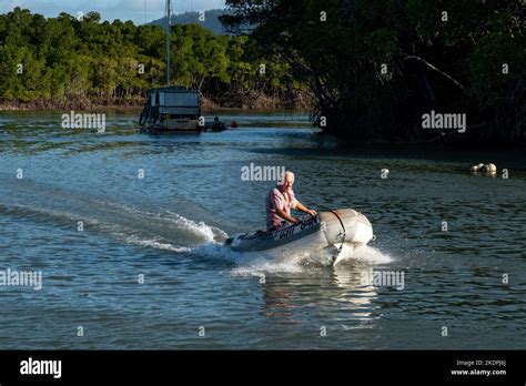 Boats Moored At Dickson Inlet In Port Douglas Queensland Australia