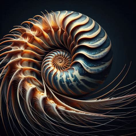Elegant Fractal Shell Image Displaying Fluid Patterns And Mesmerizing
