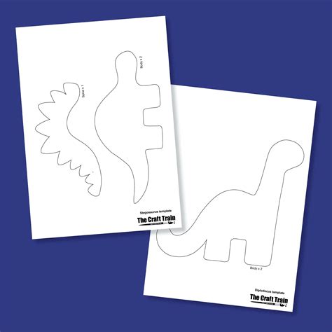 Felt Dinosaurs Sewing Pattern The Craft Train Felt Dinosaur Pattern