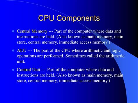 Cpu Components And Their Functions At Alma Hicks Blog