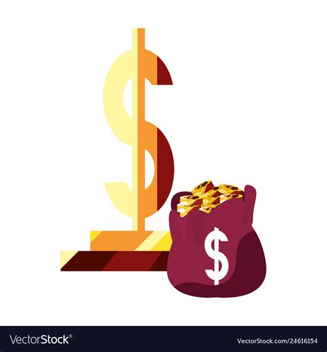 Money Bag Coins Dollar Sign Royalty Free Vector Image