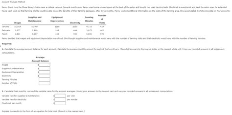 Solved Account Analysis Method Penny Davis Runs The Shear