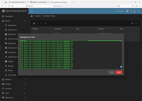 Exit Task Window General Openmediavault