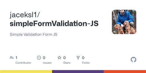 Github Jaceksl1simpleformvalidation Js Simple Validation Form Js