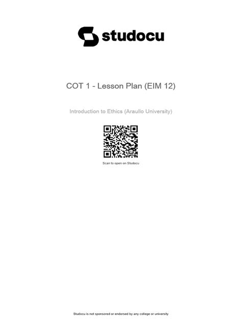 Cot 1 Lesson Plan Eim 12 Pdf Closed Circuit Television Power Supply