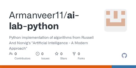 Github Armanveer11ai Lab Python Python Implementation Of Algorithms From Russell And Norvig