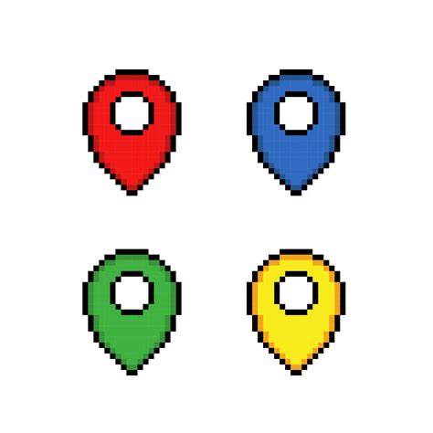Gps Point With Different Color In Pixel Art Style 20577121 Vector Art