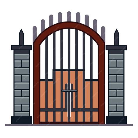 Sturdy Vector Design Of A Prison Gate Premium Vector