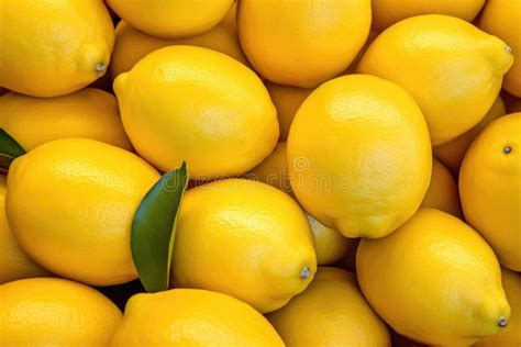 Ripe Yellow Lemons Close Up Or Texture Lemon Harvest Many Yellow