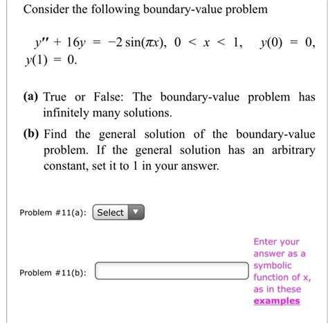 Solved Consider The Following Boundary Value Problem 2