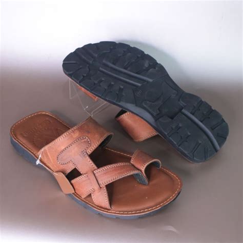 Jual Sandal Pria Sandal Jepit Selop Asli Dari Kulit Sapi Full Kulit Atas Bawah Upper Dan Insol